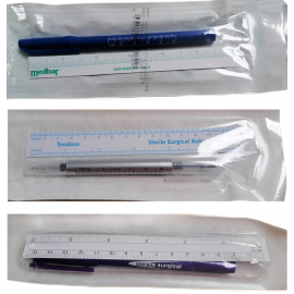 Marker do skóry, cienka końcówka, ze skalą, sterylny - ADMED